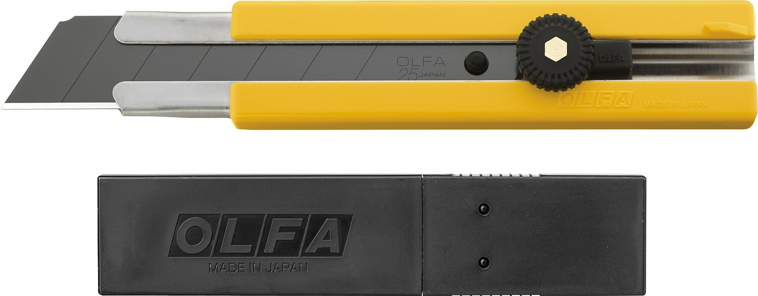 OLFA 25 мм, в комплекте с лезвиями EXCEL BLACK 5 шт, нож (OL-H-1BB/5BB )