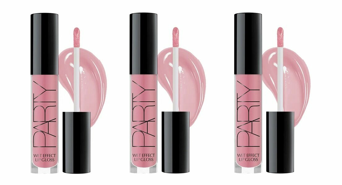 Блеск для губ Belor Design, Party, тон 004 натуральный, 3.8 гр, 3 шт