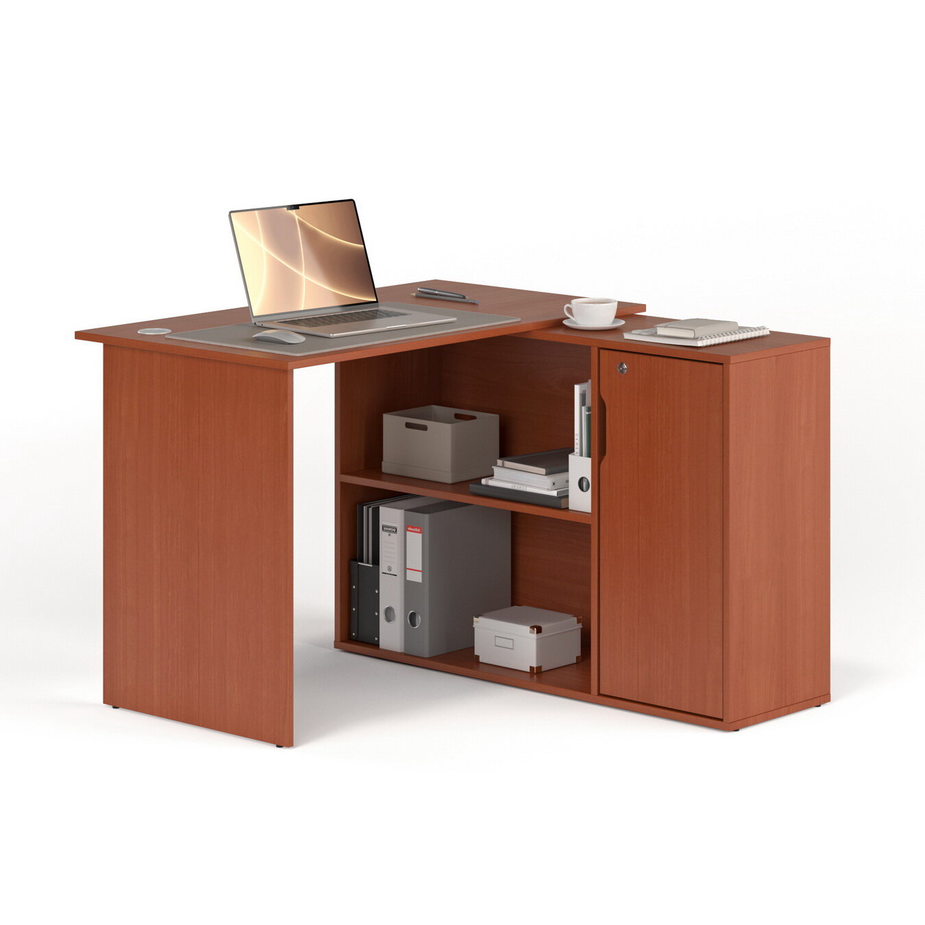 Стол письменный БАНГА-91 правый Вишня