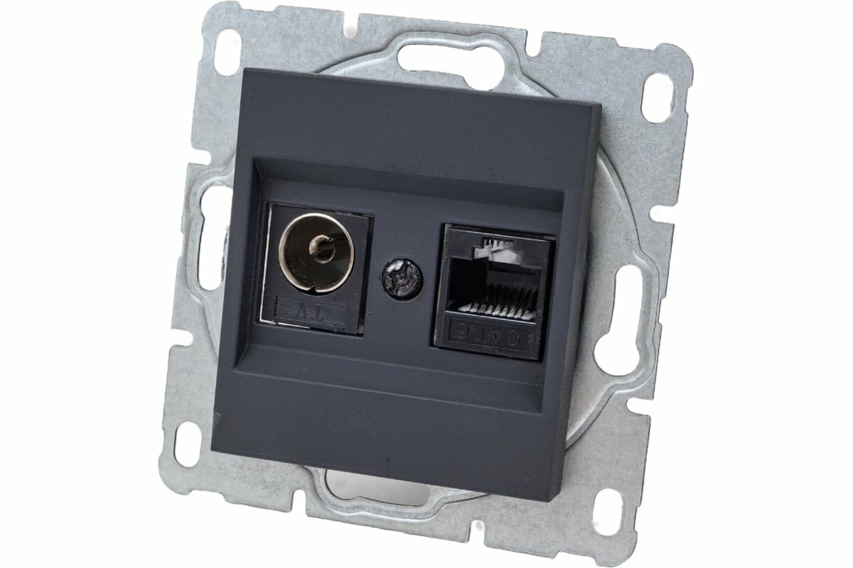 Vesta Electric roma двойная безрамочная розетка LAN + TV для сетевого кабеля FRZMT010203CMT