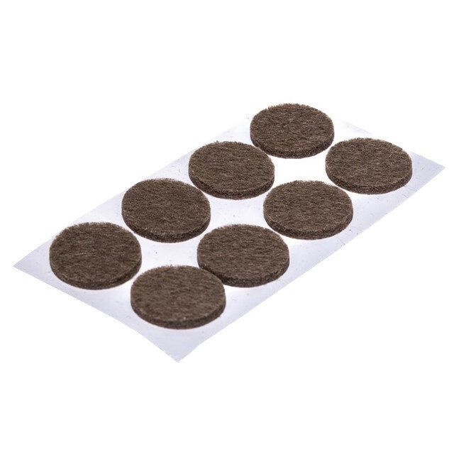 Фетровая круглая подкладка 48 мм коричневая, набор 8 шт для рукоделия и творчества