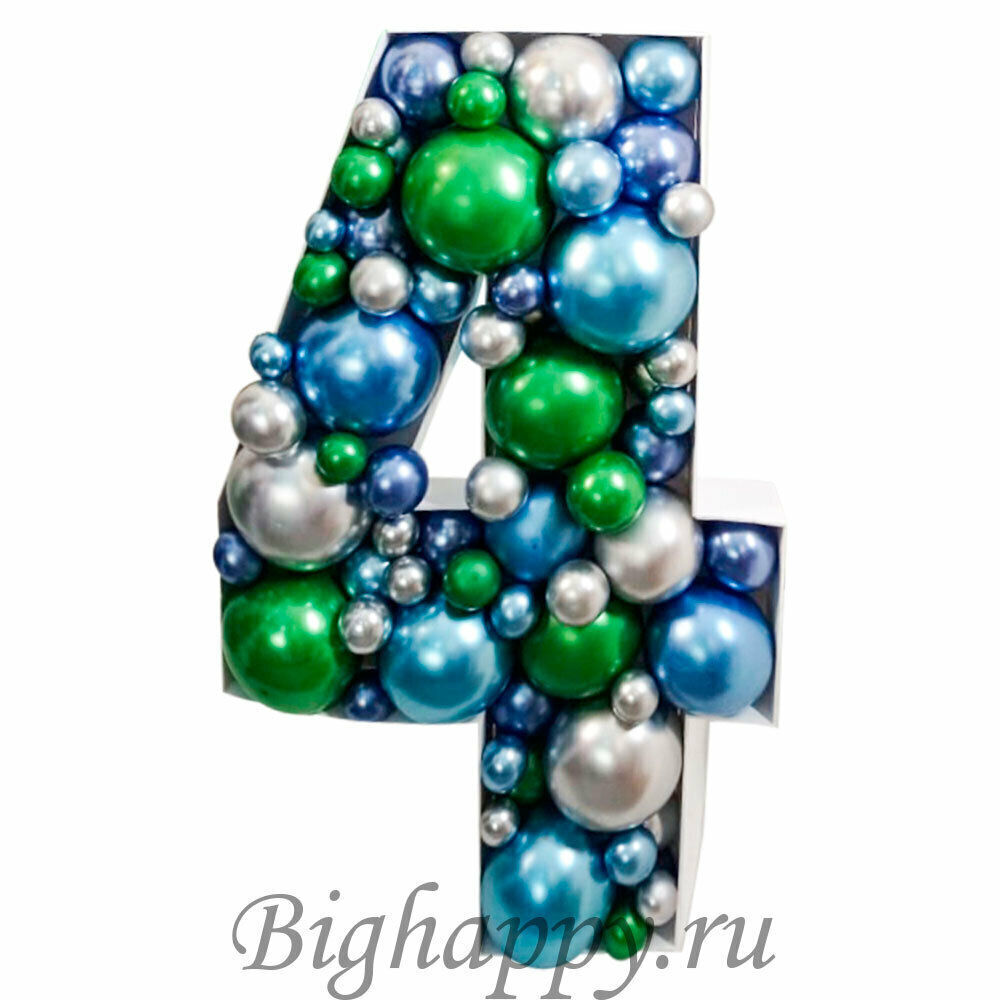 Аэромозаика из воздушных шаров «Цифра 4»