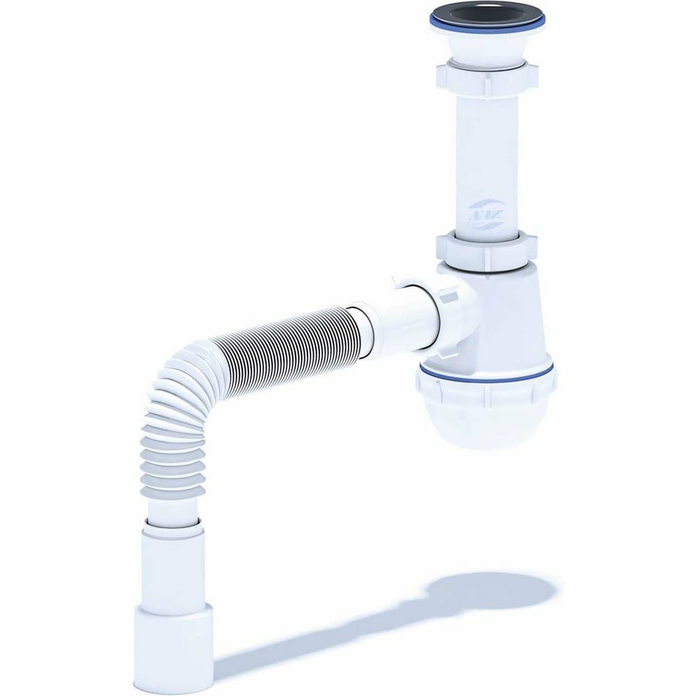 Сифон для умывальника/мойки АНИ Пласт бутылочный, 1 1/2 дюйма x 40 мм, гофрированный, 40х40/50 мм