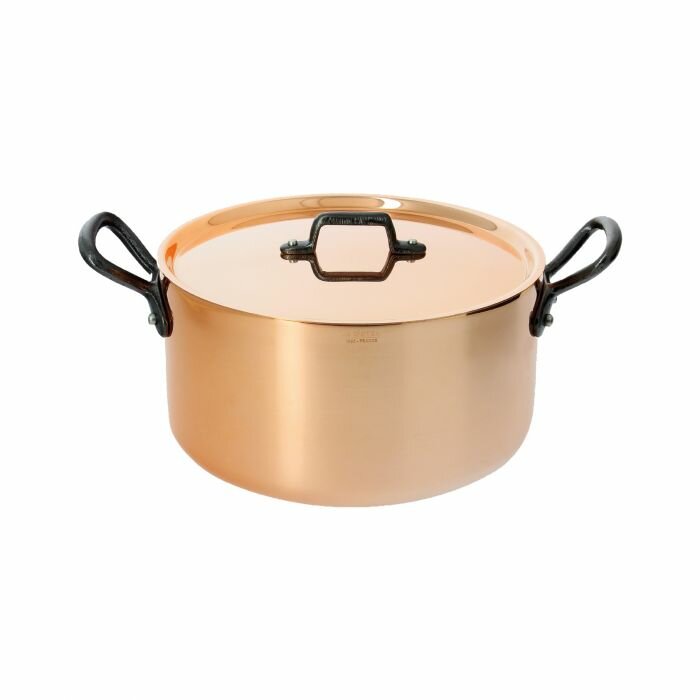 6342.16 Кастрюля с крышкой "Прима Матера", 16 см, медь - нержавейка, ручки из чугуна, индукционное дно