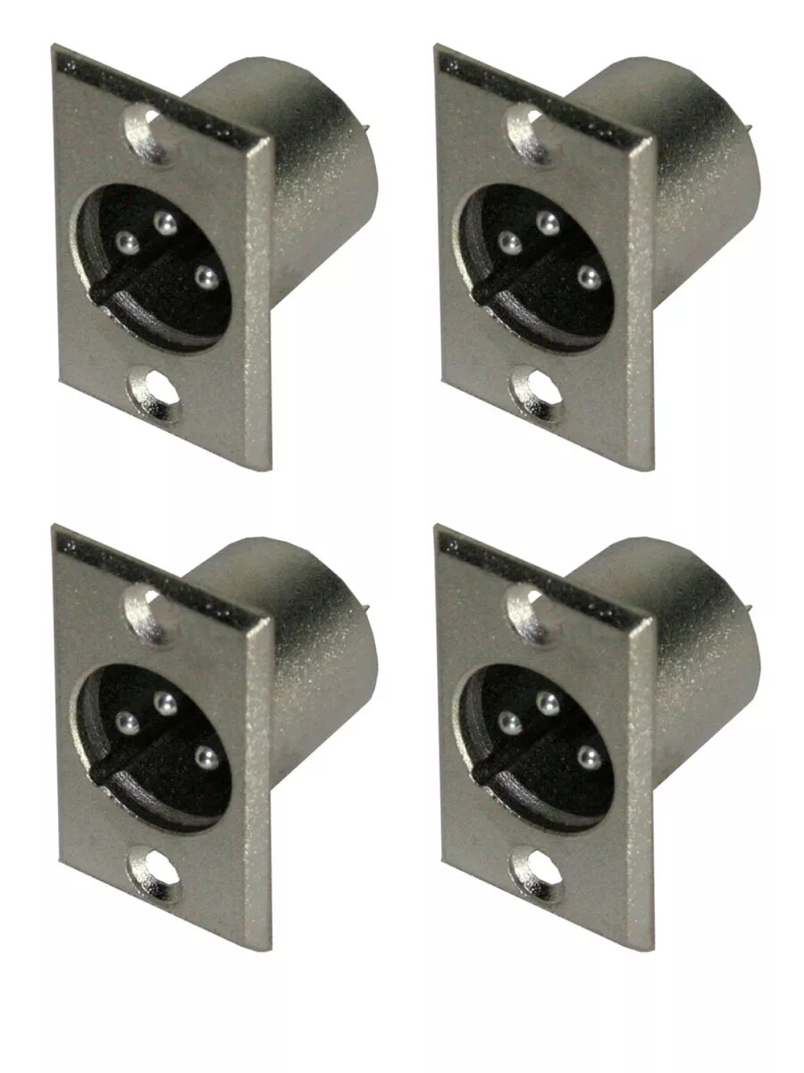 Разъем XLR 3Р папа, блочный 4 шт. XLR3MB