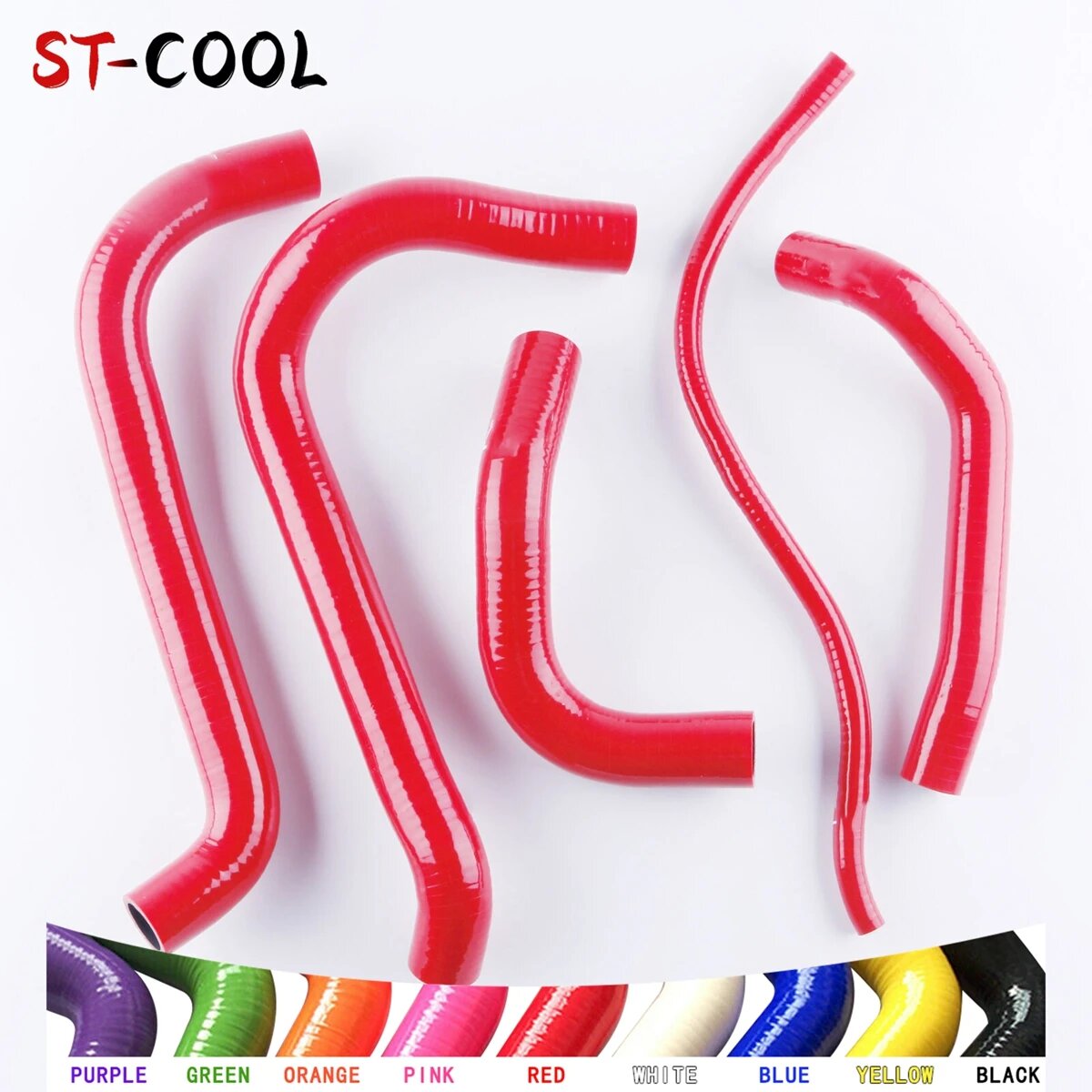 Для HONDA CBR 1100 XX BLACKBIRD 1998-2007 CBR1100XX 1999 2000 2001 2002 2003 2004 комплект силиконовых шлангов радиатора высокого давления 5 шт. Красный, Красный