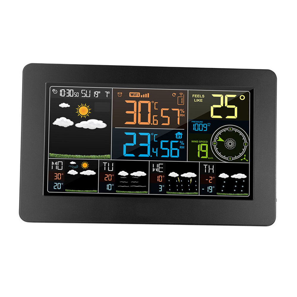 Многофункциональный цветной WiFi Метеостанция APP Control Smart Weather Monitor, Top Geek