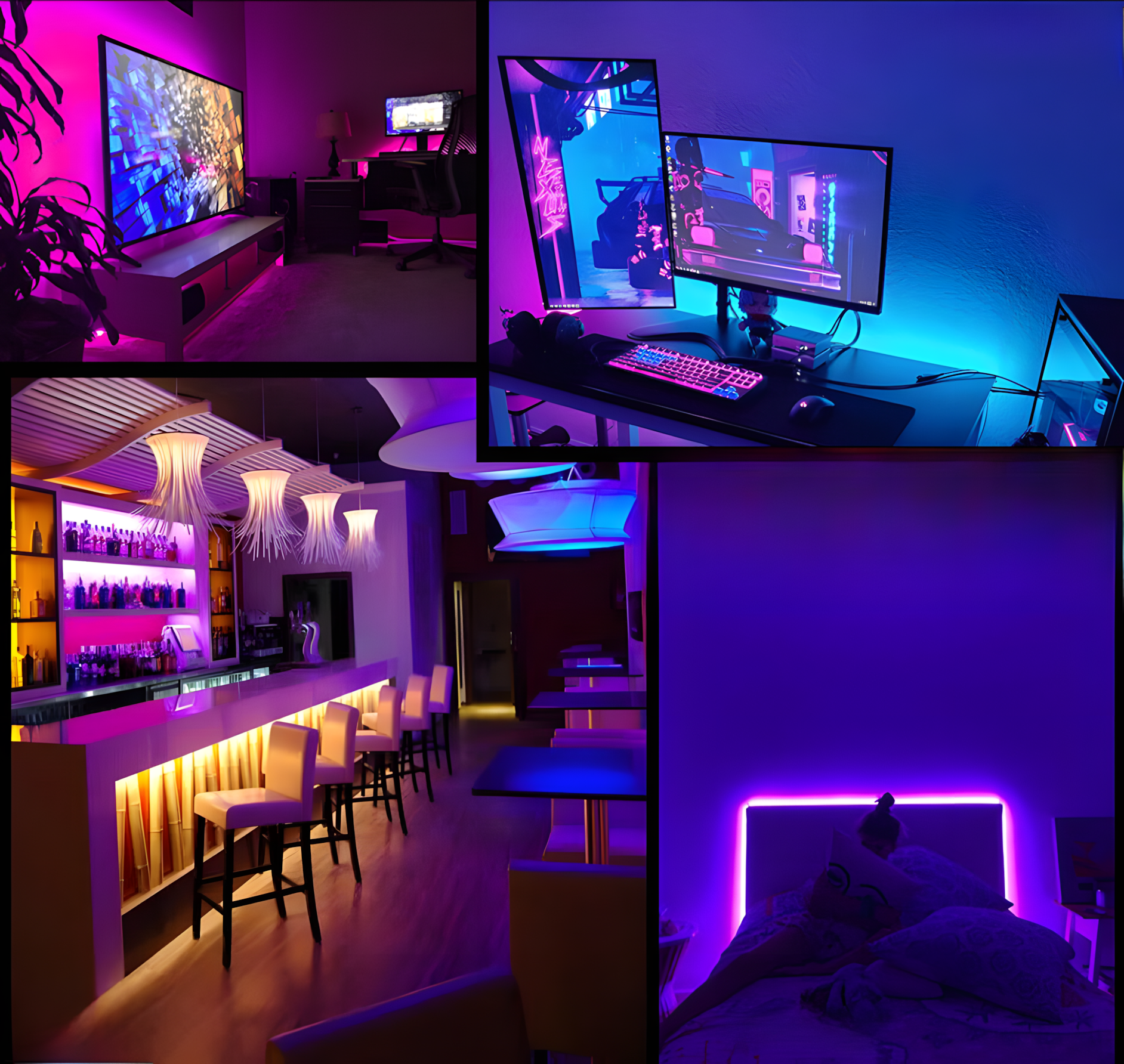 Светодиодная лента 5050RGB, 1 м, с управления на проводе на 3 кнопки, 12 светодиодов на метр