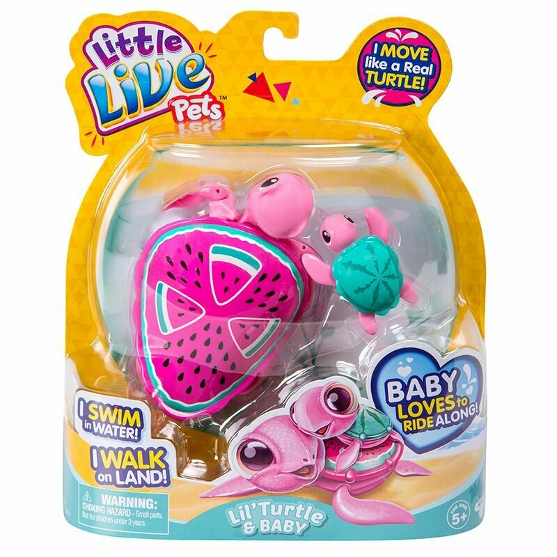 Little Live Pets Lil Turtle baby Tank Игрушка-черепаха с реалистичными способностями к плаванию и ходьбе/Детские игрушки-компаньоны для плавания