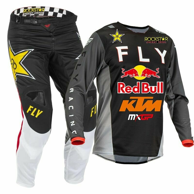 FLY Red Bull RockStar эндуро комплект снаряжения для мотокросса mx комбинированные трикотажные штаны MTB DH UTV Off Road мотоциклетный гоночный костюм
