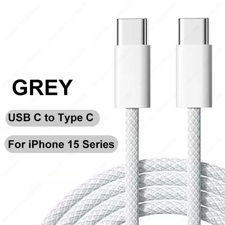PD 35 Вт USB Type C плетеный кабель для Apple iPhone 15 Pro Max Быстрая зарядка кабель для передачи данных Быстрая зарядка провод для 15 Plus Аксессуары