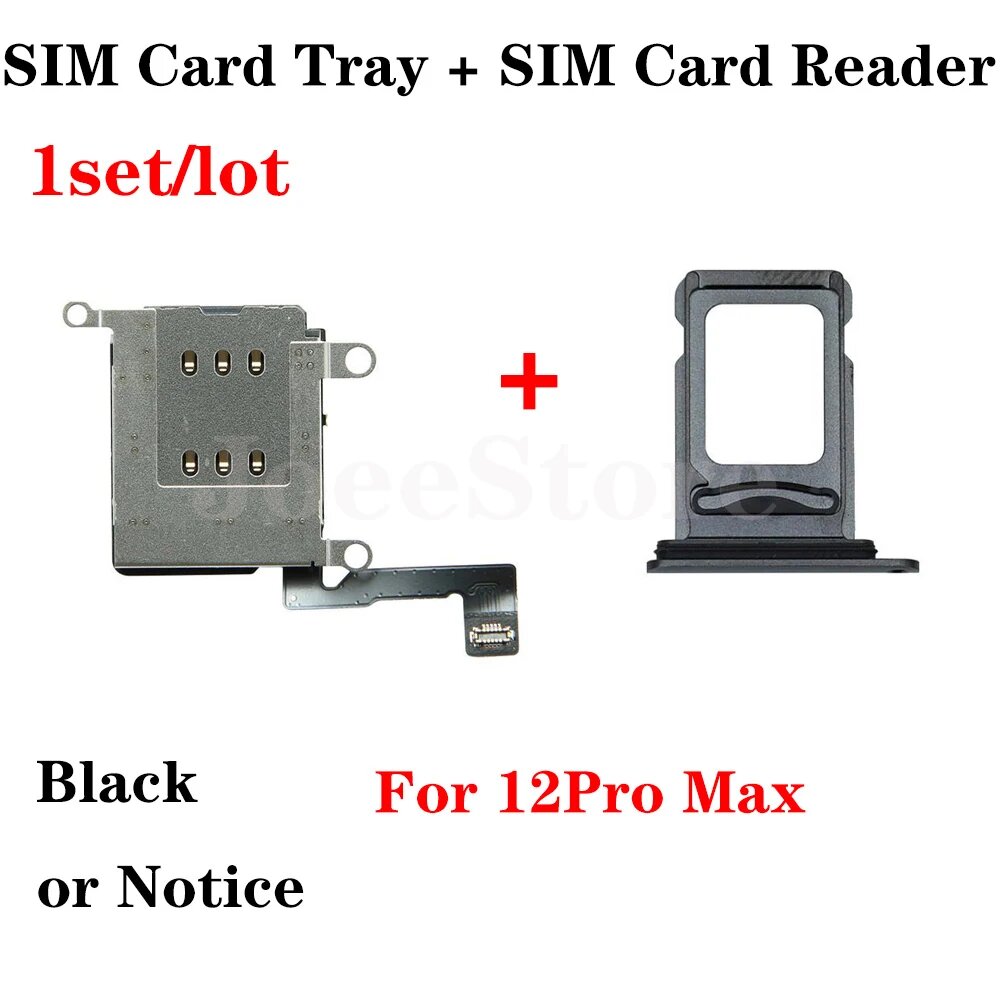 1 комплект двойной разъем для считывания SIM-карт гибкий кабель для iPhone 11 12 13 Pro Max XR держатель лотка для SIM-карты сменная запчасть for 12PM Black