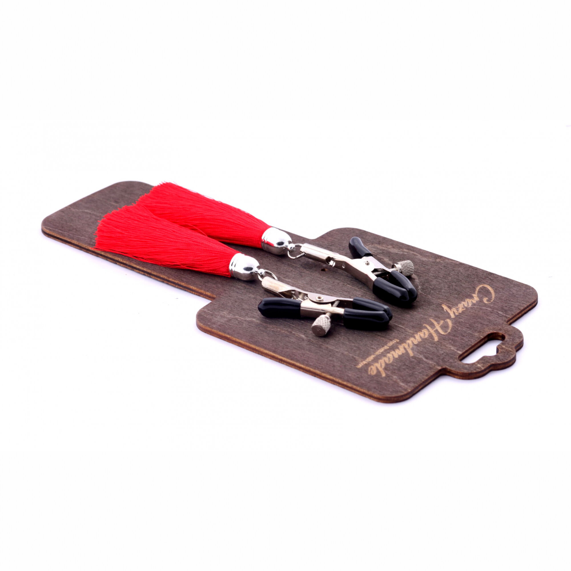 Зажимы на соски «прищепки» с кисточками из шелка (Красный)