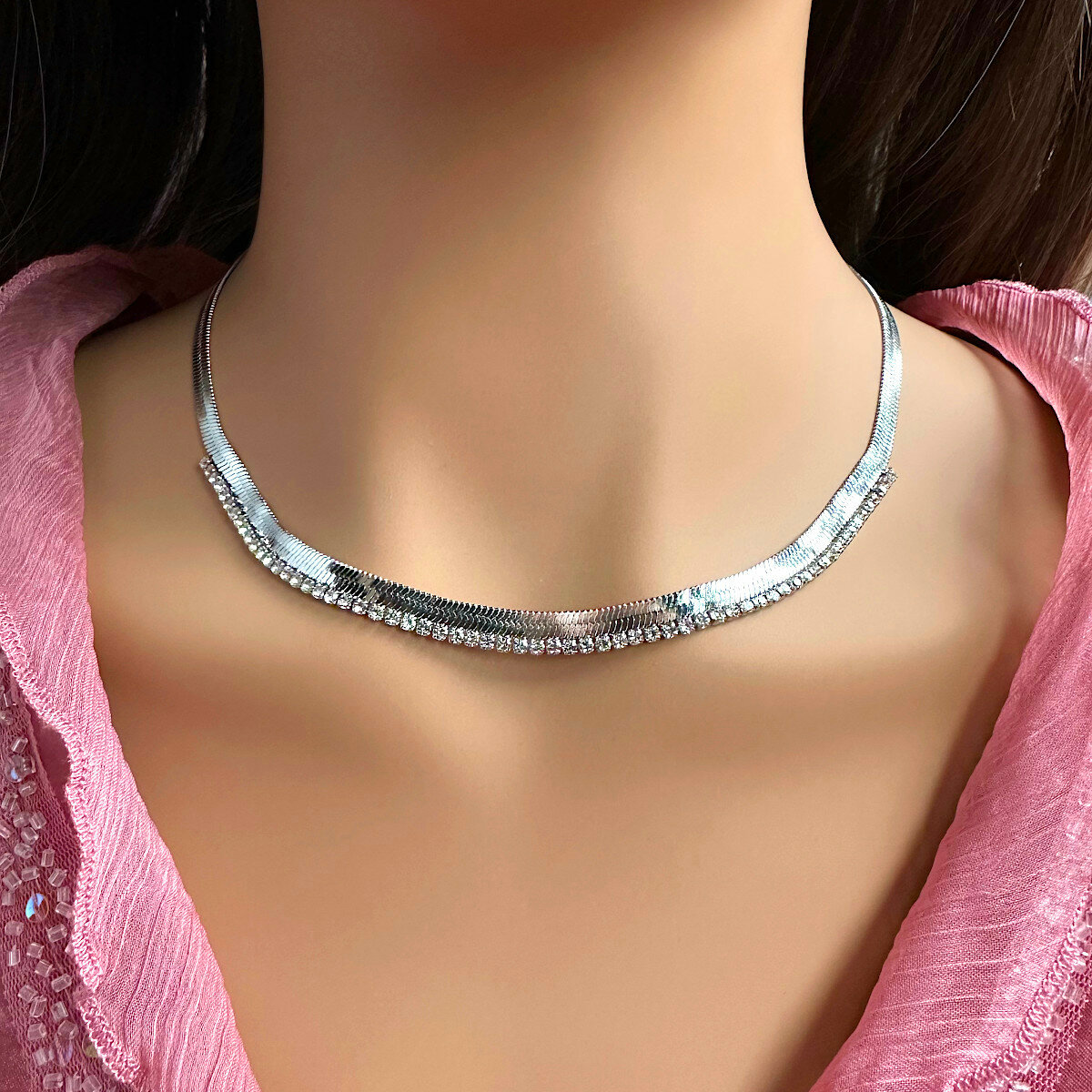 Колье, фианит