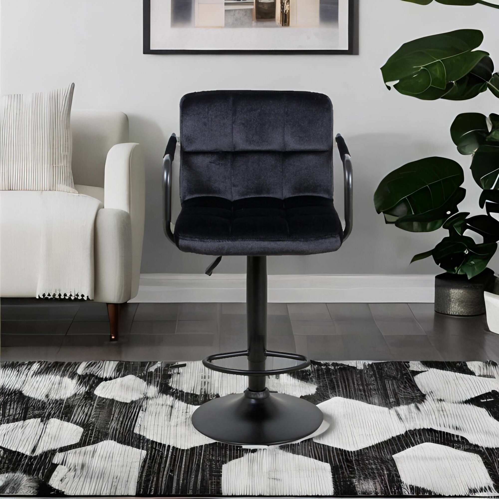 Барный стул для кухни, велюровый, поворотный, с регулировкой по высоте Паркер АРМ 1 шт (оригинал)