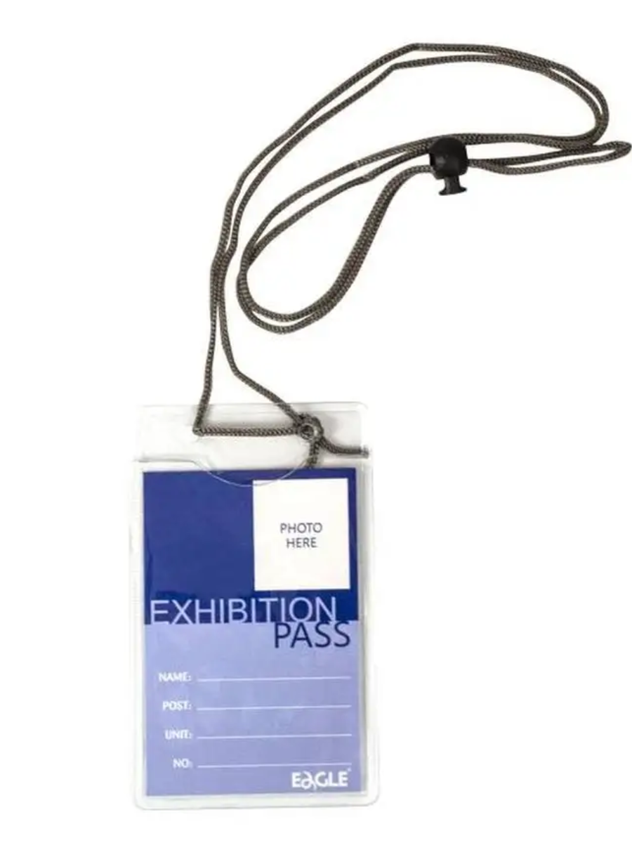 Бейдж вертикальный Eagle 78х127 мм, (размер вкладыша 68х103 мм) на шнурке черном