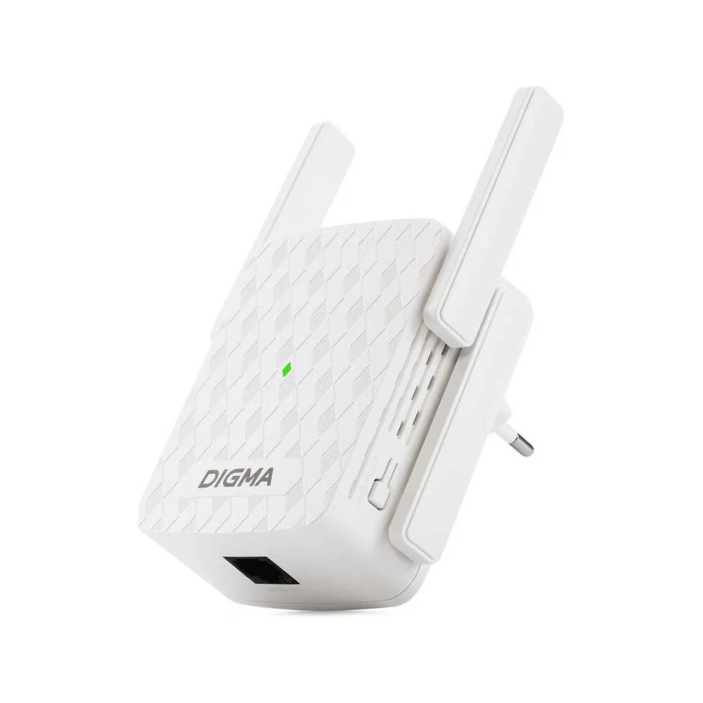 Повторитель беспроводного сигнала DIGMA D-WR310 (D-WR310V2) N300 Wi-Fi белый, усиления и распространения