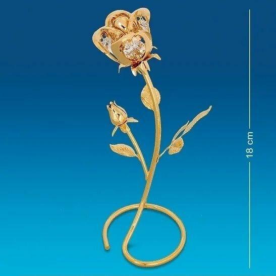 Сувенир с кристаллами Swarovski Фигурка Роза 18см