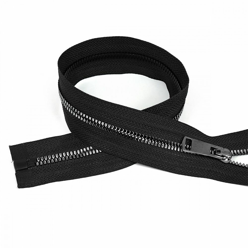 Молния MaxZipper тракторная, 1 замок, 70 см, цвет черный/темный никель, упаковка 10 штук