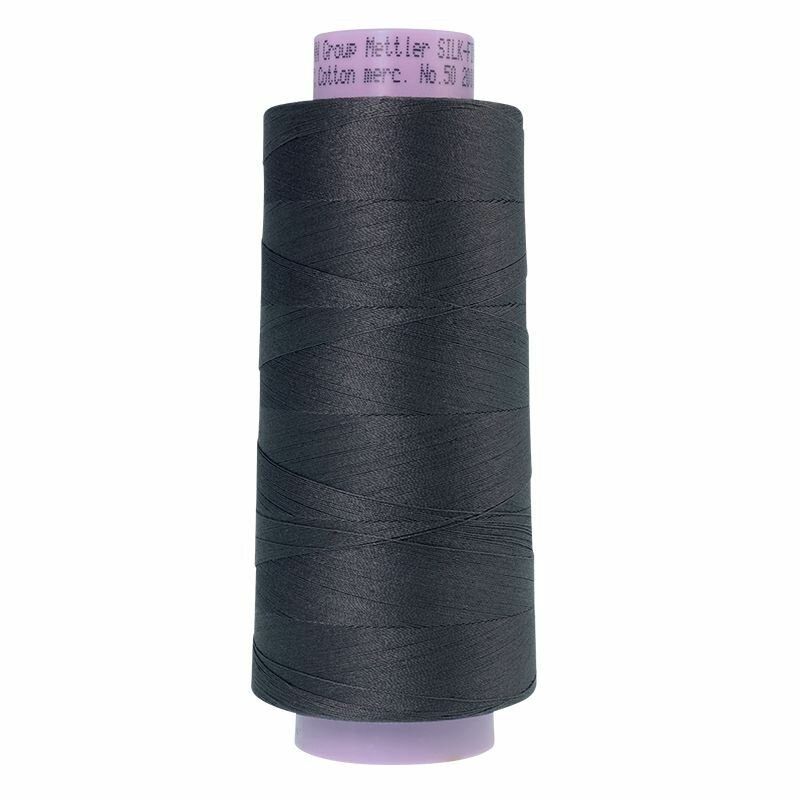Нить для машинного квилтинга METTLER "Silk Finish", Cotton 50, 1829 м, цвет 0416, Dark Charcoal