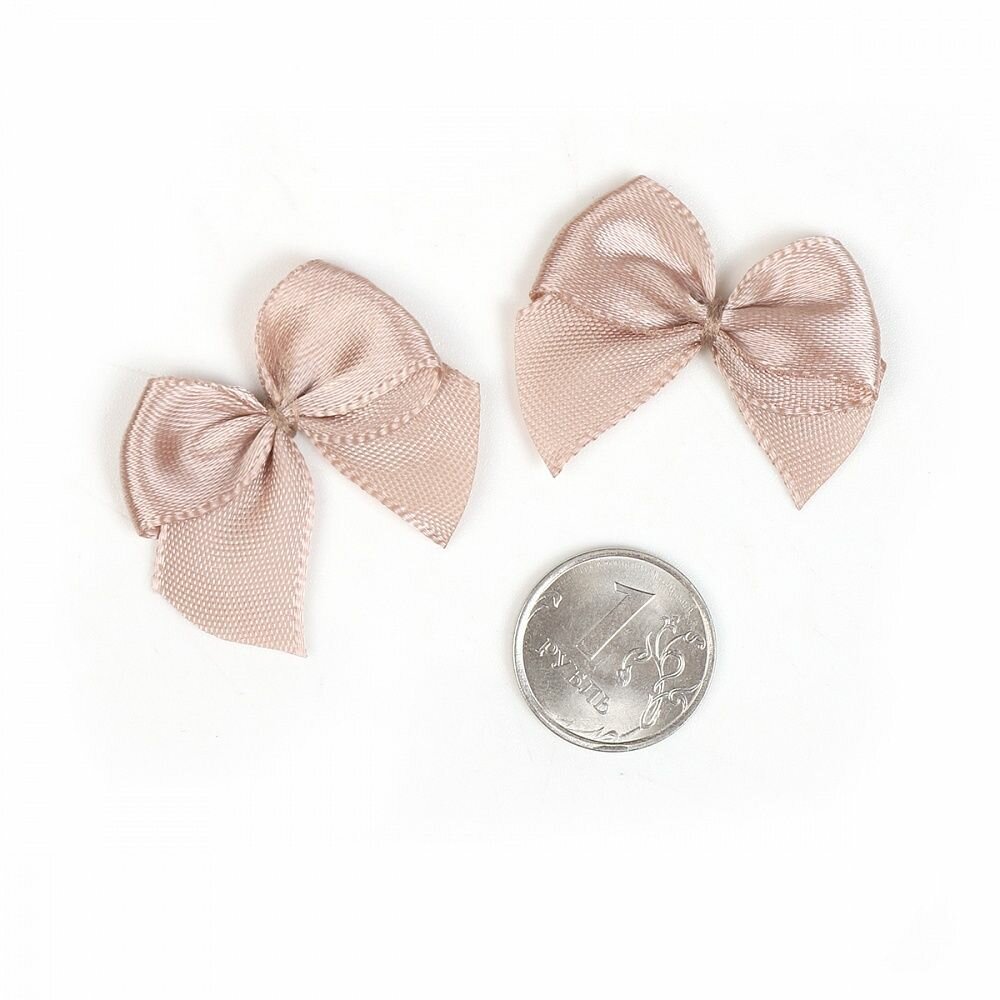 Бантики пришивные TBY для нижнего белья 1,5 см, серебристый пион S185 упаковка 100 шт