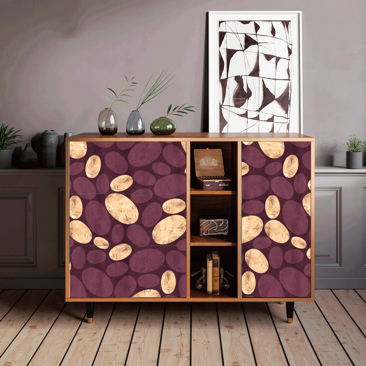 Комод - STORYZ - BS2 Fine Wine, Разер - 125 x 97 x 48 см , Цвет корпуса - Орех