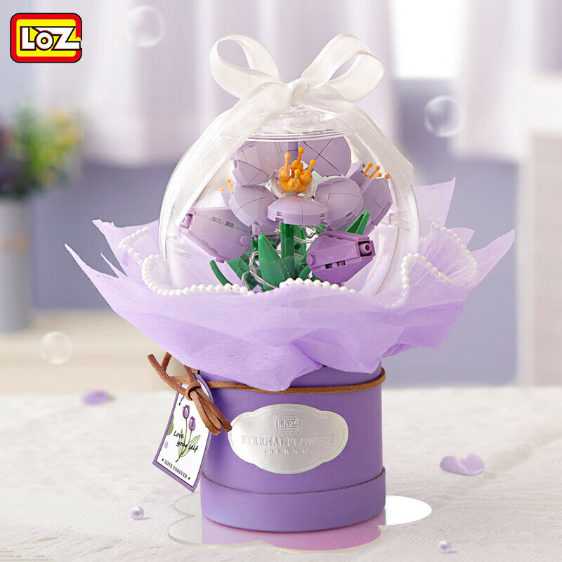 Loz Building Block Bouquet, Preserved Flowers, Assembly Toy for Girls, Children's Toy, Women's Day Gift, Birthday Gift, 1297 Yujian Meihao