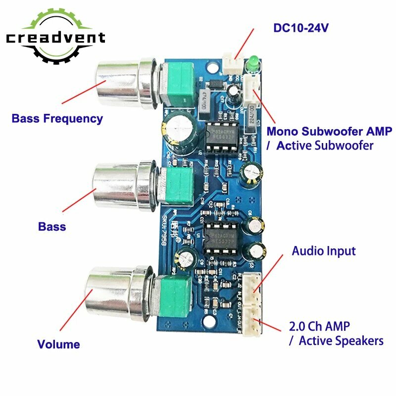 Предварительный усилитель Creadvent NE5532 2.1 канала