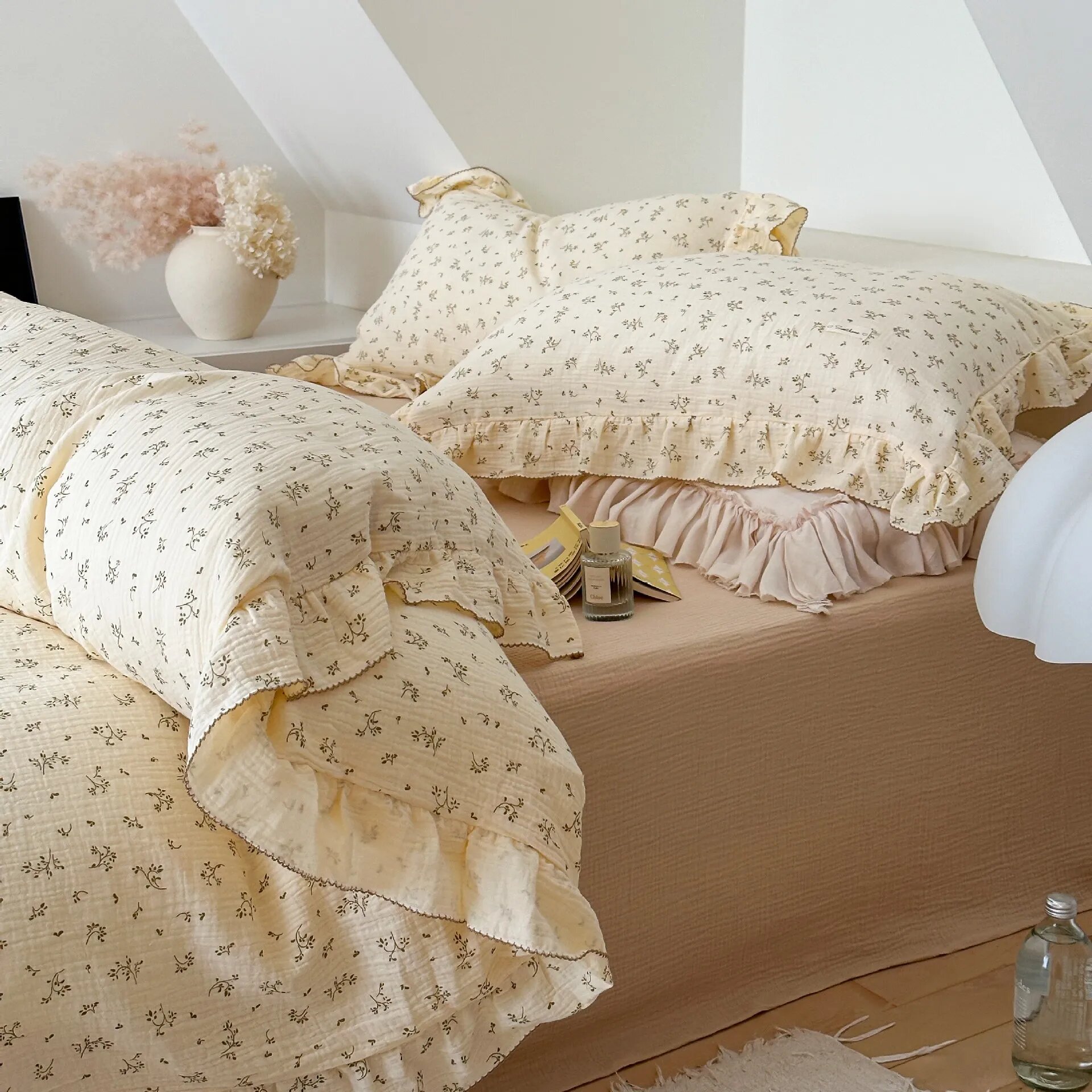 INS Princess Комплект постельного белья из марли 3 шт, 150x200cm Set, 3pcs Set, Бежевый