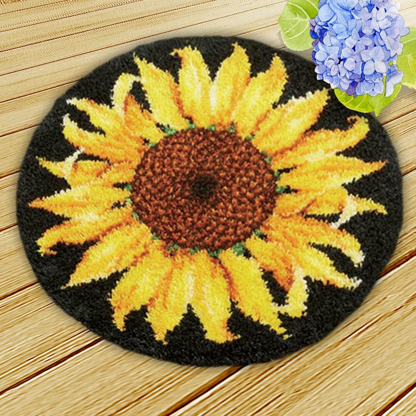 Набор для вышивки "Подсолнух" , ковровая техника, полное заполнение, с рамой-холстом