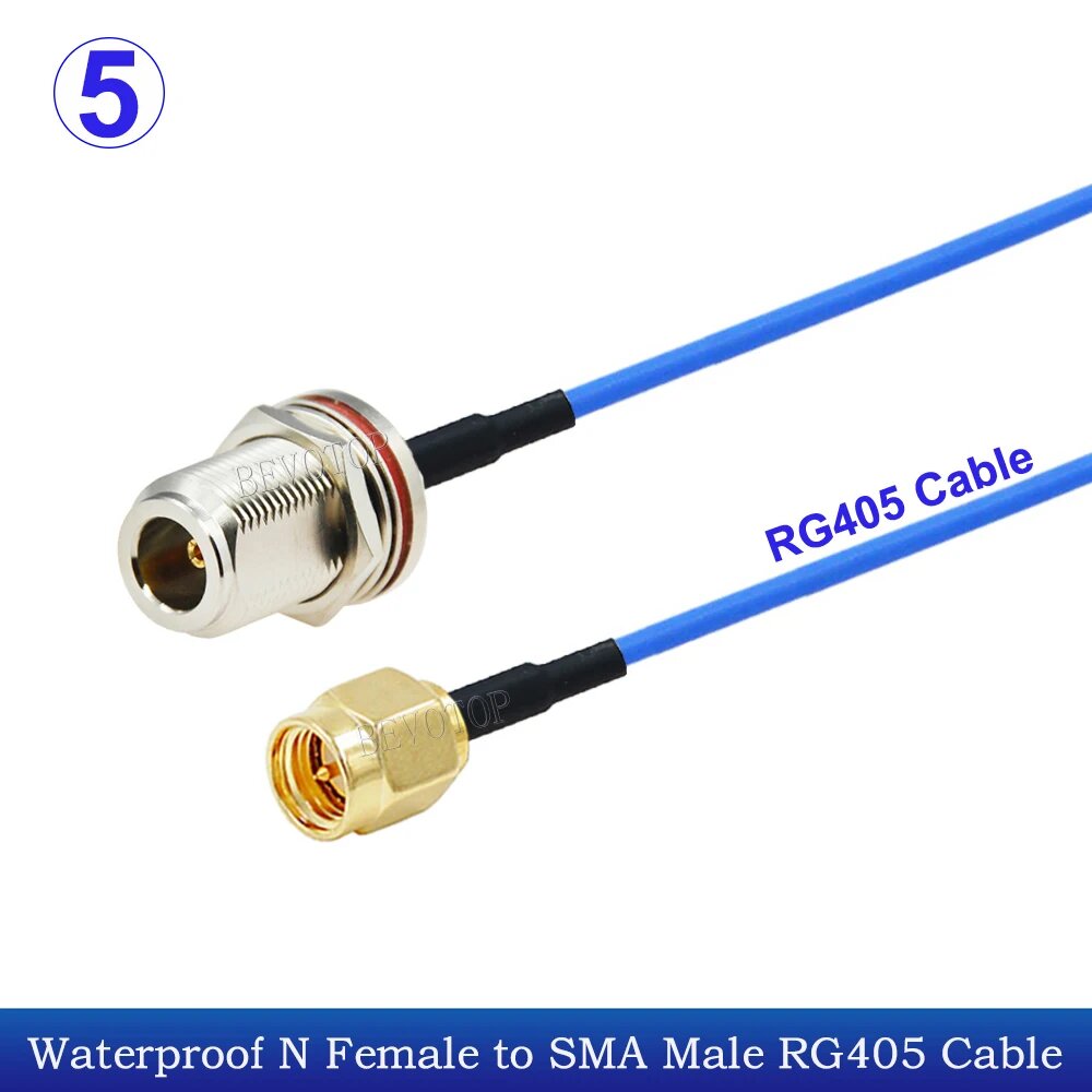BEVOTOP BT1391-RG405 синяя коаксиальная кабели-удлинитель 20CM, WP N F to SMA M