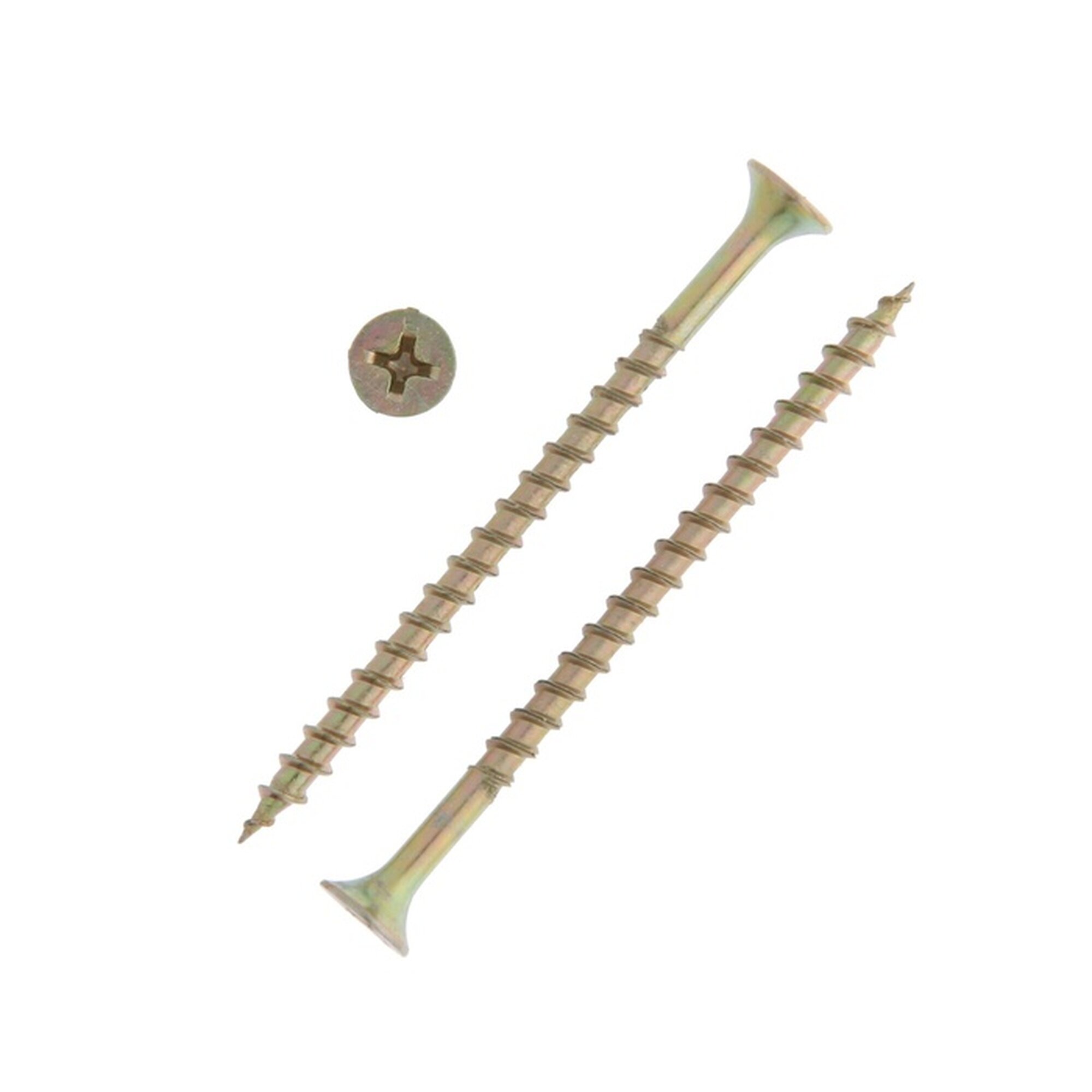 Саморез 3.8×65 мм тундра PREMIUM, потай, крупная резьба, шлиц PH, желтый цинк, 1 кг