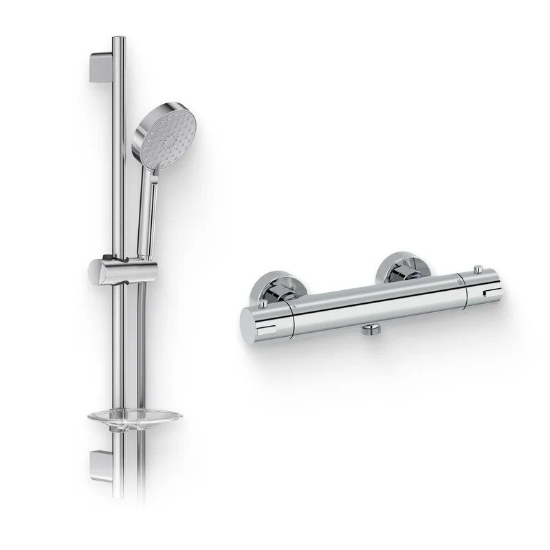 Душевой комплект Термостат Jacob Delafon Brive E24334-CP для душа + Гарнитур Awaken E99898RU-CP