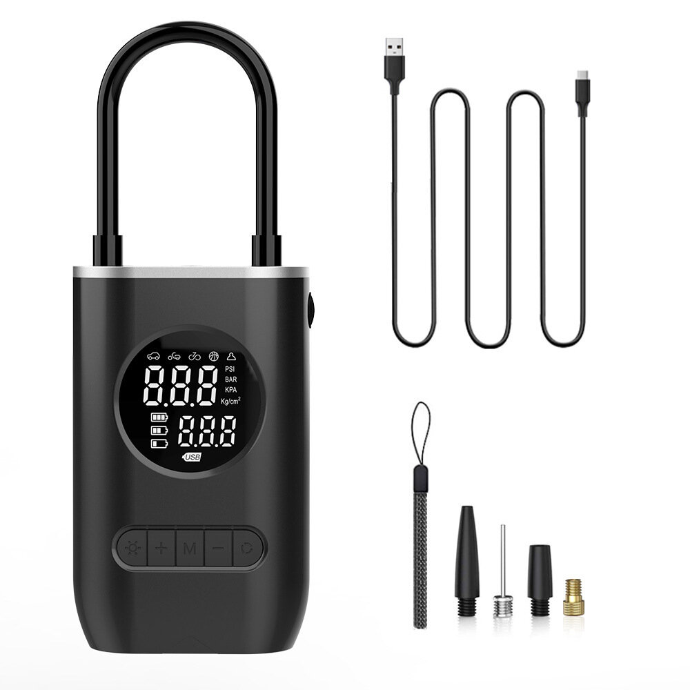 Умный электрический насос для велосипедов, мячей, шин, автономный, с фонариком