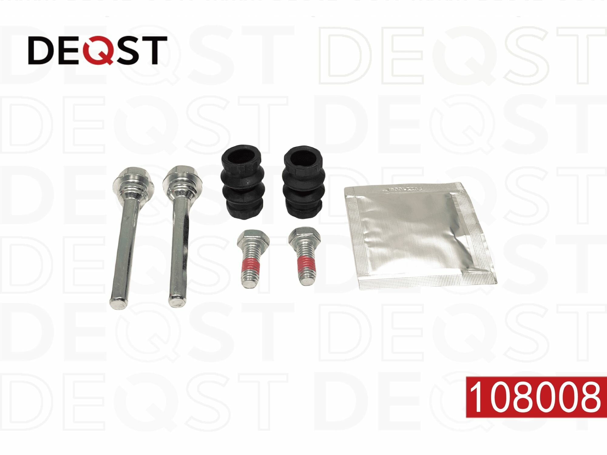 Ремкомплект суппорта Deqst 108008 направляющие Chrysler Voyager (RT) (07-), Citroen Berlingo (B9) (02-), C2 (03-), C3 1-2 (02-), C4 1-2 (04-), C5 3 (08-)