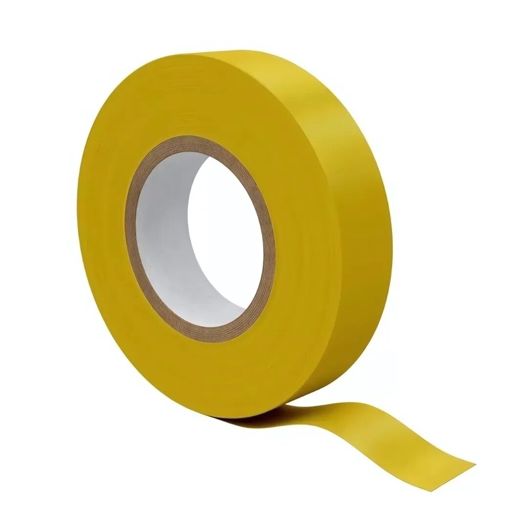 Изолента ПВХ желто-зеленая 0,13мм х 15мм, 20м, высокая прочность