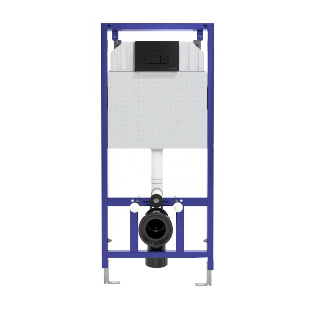 Инсталляция для унитаза Berges Novum с кнопкой 040035 Soft Touch черный