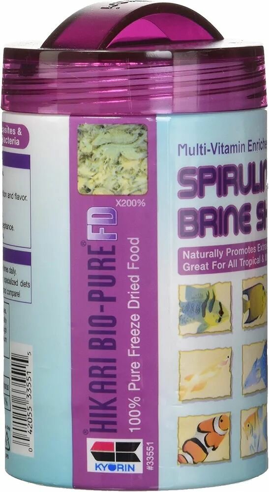 Корм для аквариумных рыб Hikari Bio-Pure Freeze Dried Spirulina Brine Shrimp Cubes