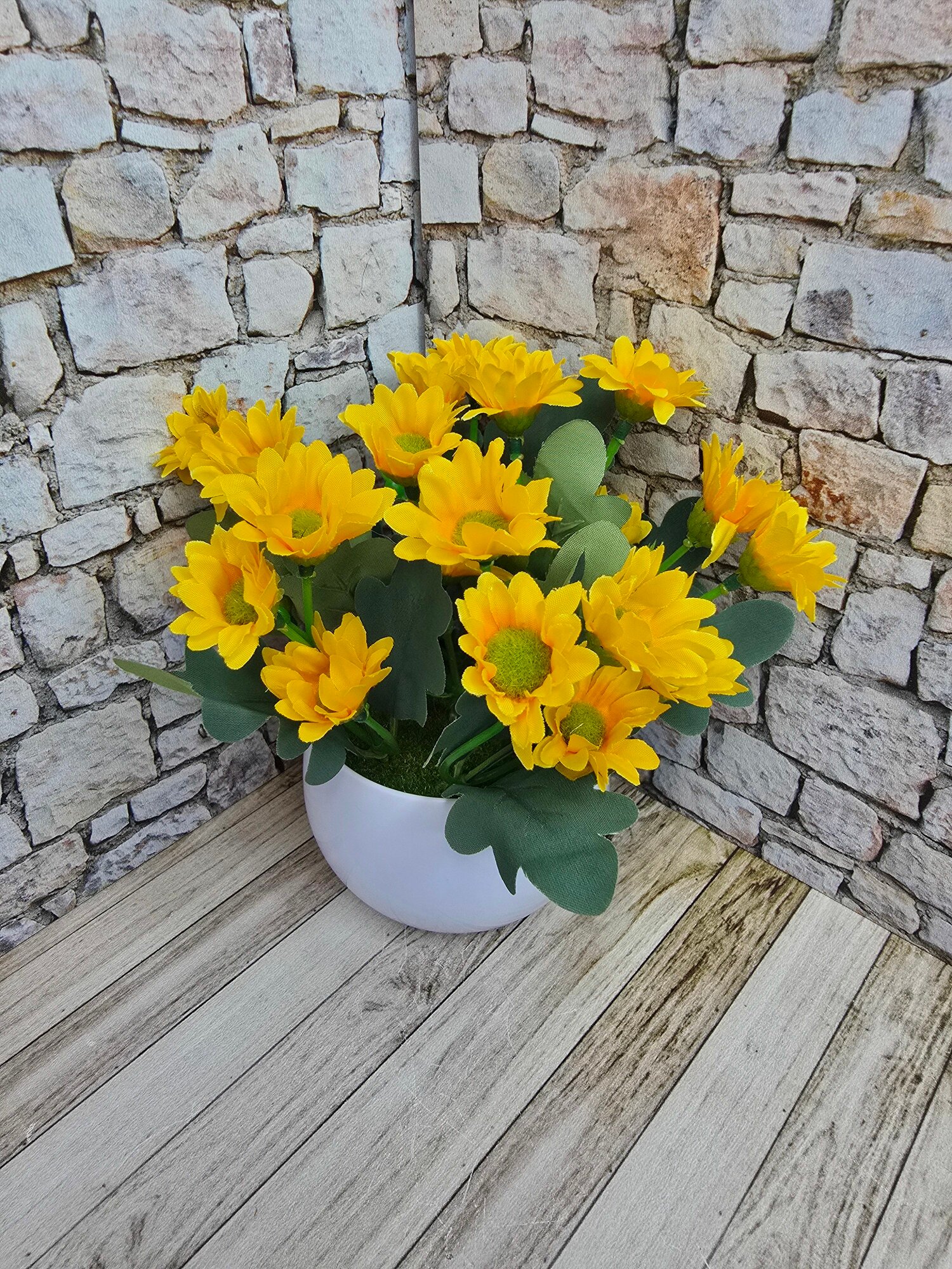 Искусственное растение "Ромашки" Holodilova, желтый, текстиль