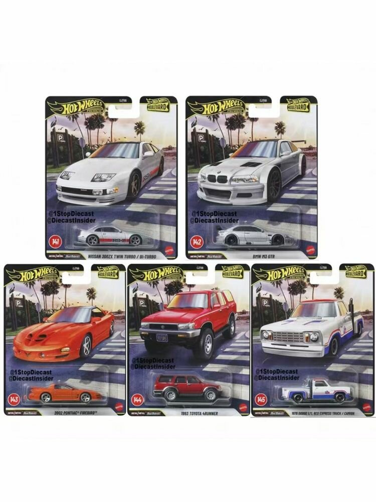 Машинка Mattel Hot Wheels Premium 1/64 GJT68(141-145),5 шт. в комплекте