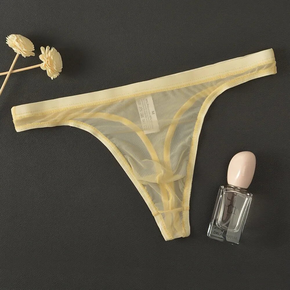 Мужские стринги из полиэстера Ice Silk XXXL, Бежевый, Skin