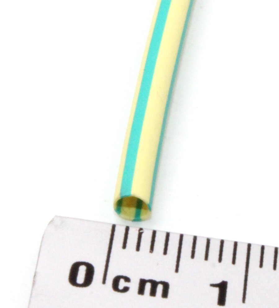 Трубка термоусадочная d 2,0 мм * 1 м, жёлто-зеленая EKF PROxima