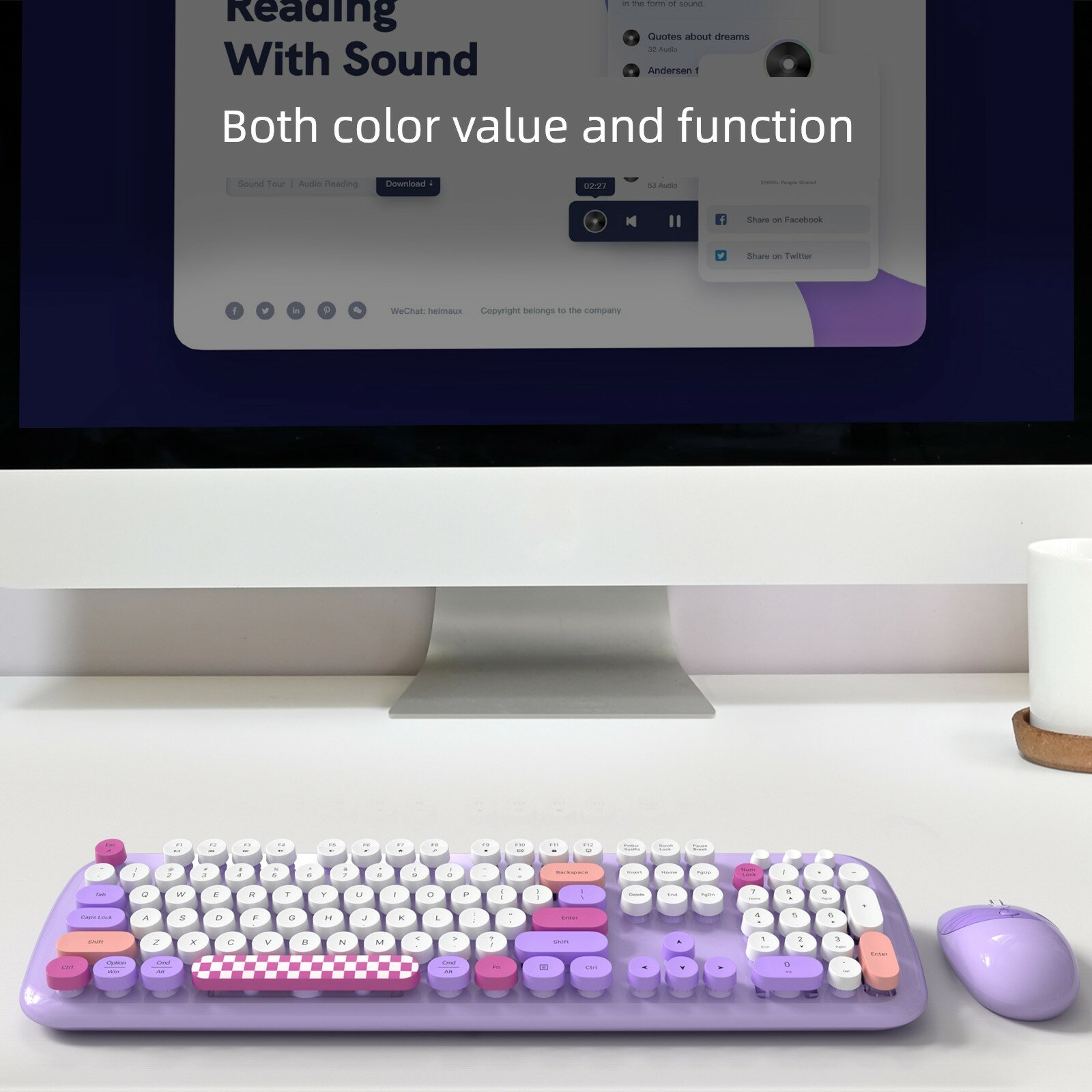 Беспроводной комплект клавиатуры и мыши Mofii Zero для девочек, для компьютера, ноутбука, офисной работы, приятный на