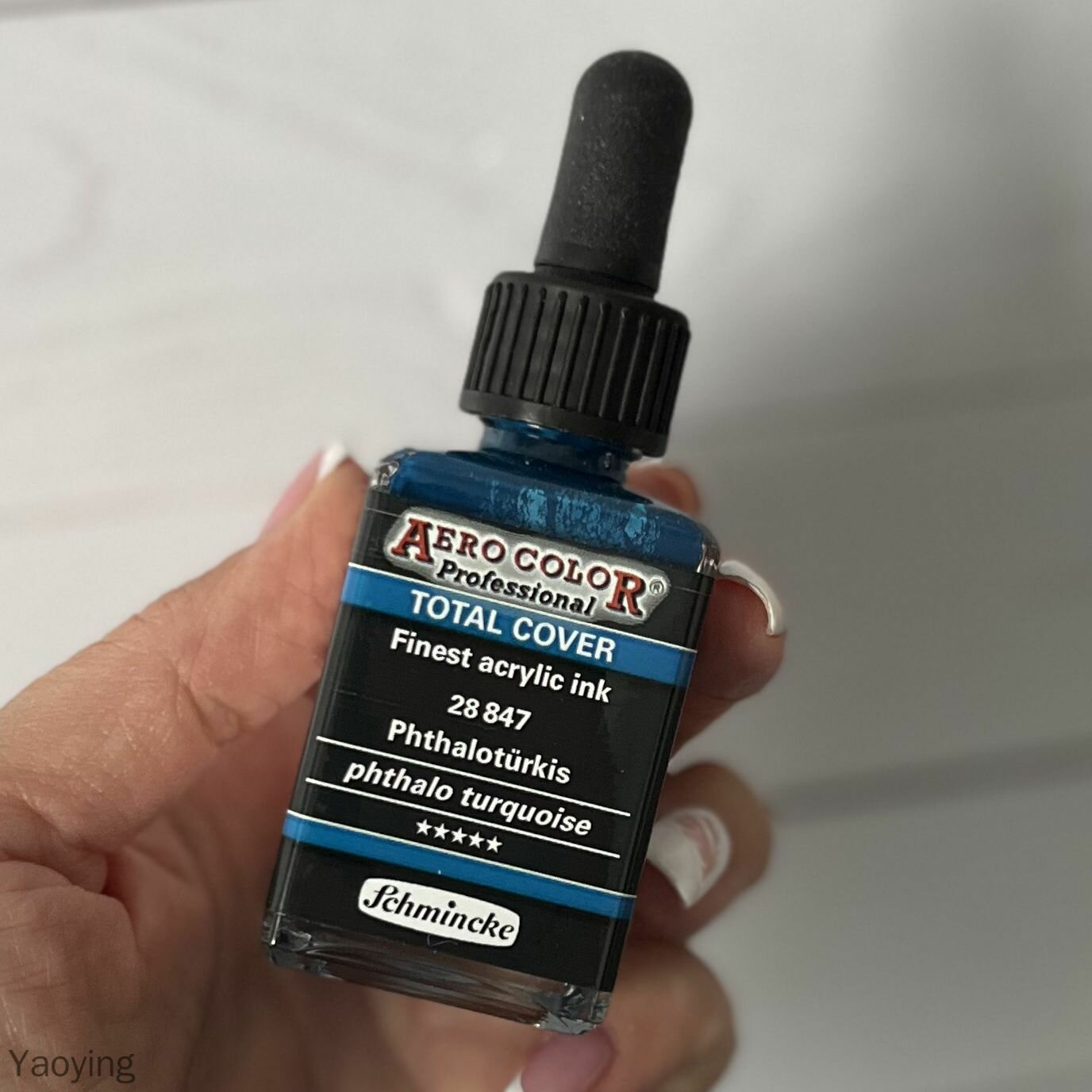 Краска для аэрографа, Schminke Aero Color, акриловые чернила, 28 мл, №847 Phthalo Turquoise, серия Total Cover