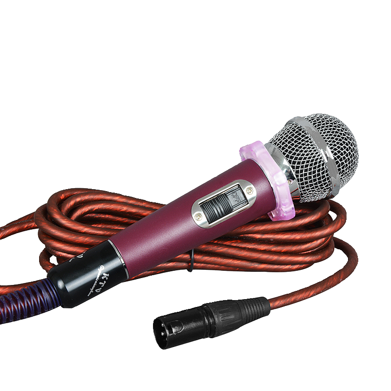 Розовый XLR-микрофон с 5-метровым антипробуксовочным кабелем и разъемом XLR для настройки микшера