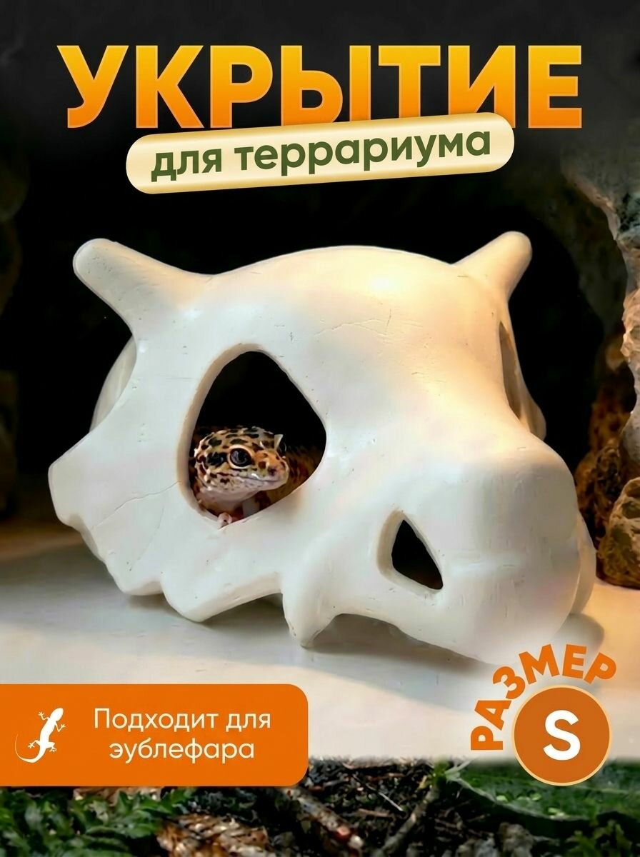 Укрытие для рептилий, фон для террариума, дом для эублефара, бананоеда, геккона / Декорация для террариума череп