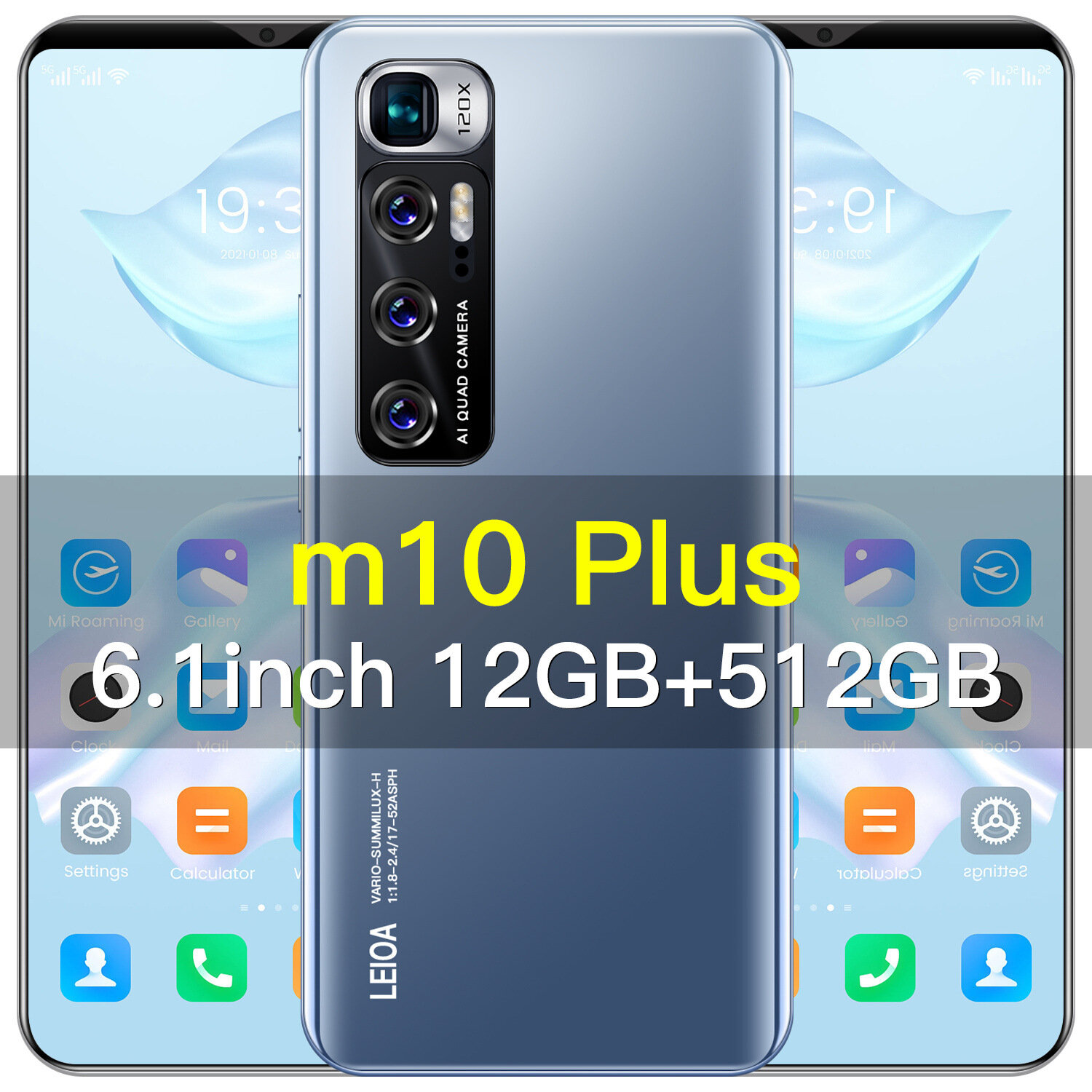 Смартфон m10 plus 6.1 дюймов 1/4 ГБ 2SIM Android 1ГБ ОЗУ 4ГБ ПЗУ 3500мАч белый