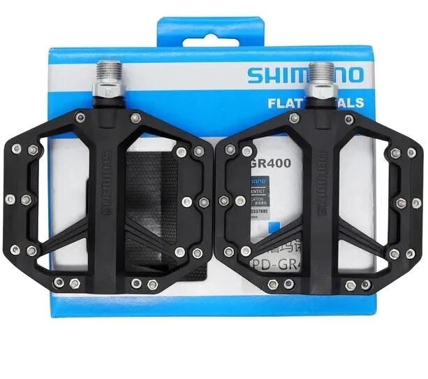 Педали Shimano PD-GR400 плоские для горного, городского, гибридного велосипеда, Fat-bike, BMX — фото 1