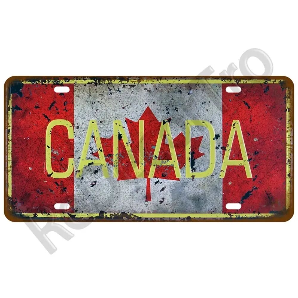 Металлическая декоративная табличка Canada с кленовым листом, канадский патриотический декор для кабинета