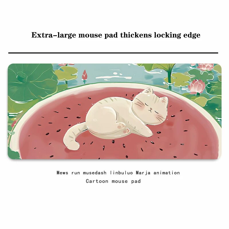 Мягкая коврик с котиком 5 мм, 80x30 см, для ноутбука и клавиатуры